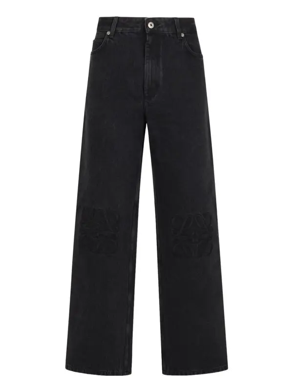 Loewe Anagram Embroidered Jeans - Black