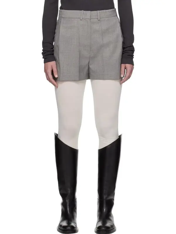 LOW CLASSIC Wool-blend Twill Shorts - Black