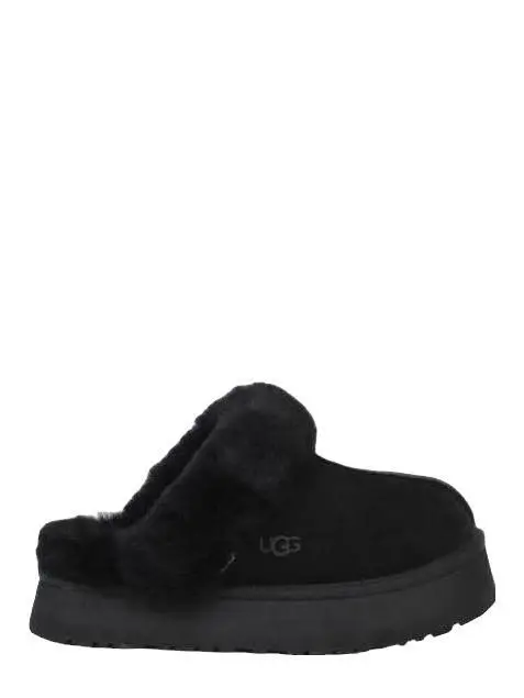 UGG Disquette Logo Embossed Platform Slippers - Black
