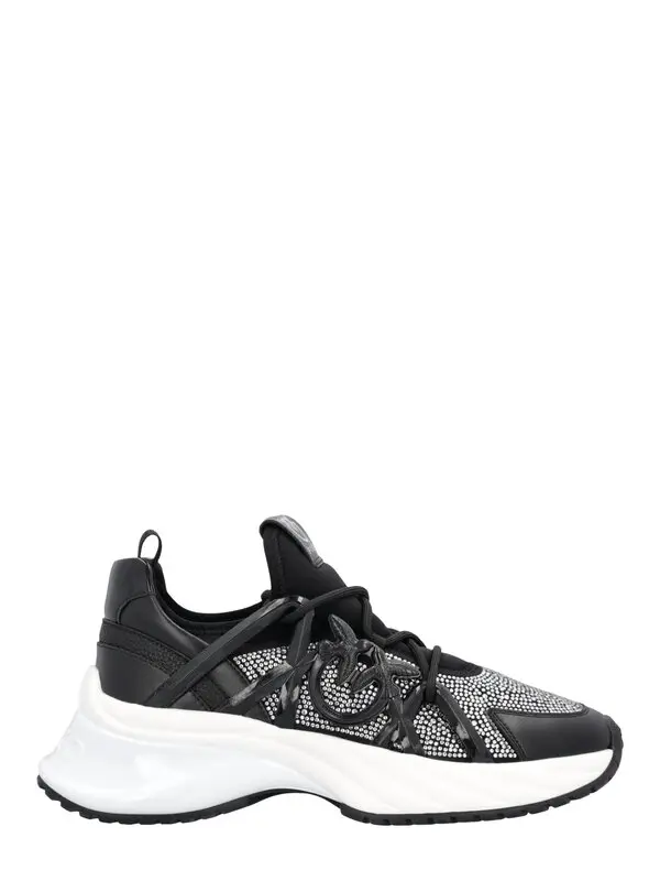 Pinko Embellished Ariel Lace-up Sneakers - Black