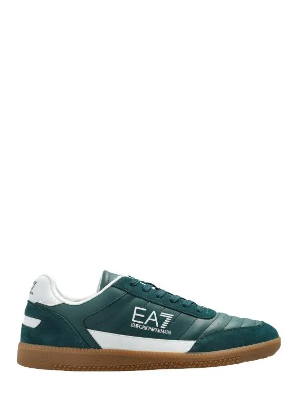 EA7 Logo Printed Lace-up Sneakers - Green