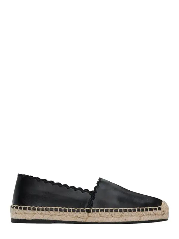 Chloé Scalloped Edge Slip-on Flats - Black
