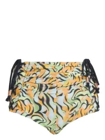 Marni Printed Organic Poplin Hot Pants - Orange And Green