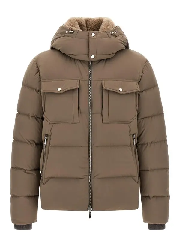 MOORER Alarick Quilted Jacket With Flap Pockets - Brown