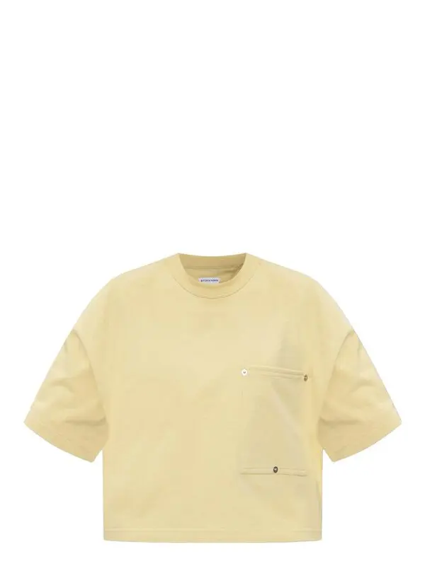 Bottega Veneta Cropped T-shirt With Pocket Detail - Nude