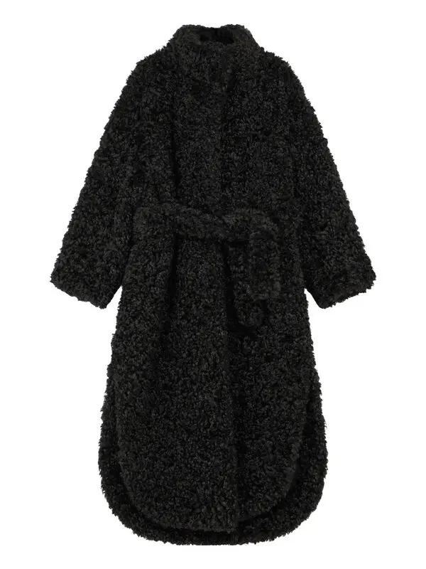 THE FRANKIE SHOP Long-sleeved Belted Coat - Black
