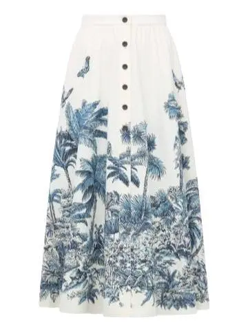 Dior Riviera Mid-length Flared Skirt - White