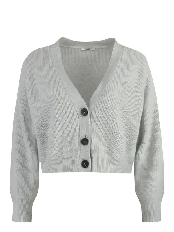 Peserico Wool Blend Knit Cardigan - Gray