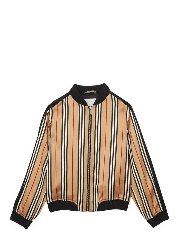 Burberry Icon Stripe Satin Bomber Jacket - Multicolor