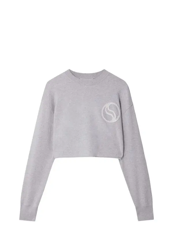 Stella McCartney S-wave Crewneck Cropped Sweatshirt - Gray