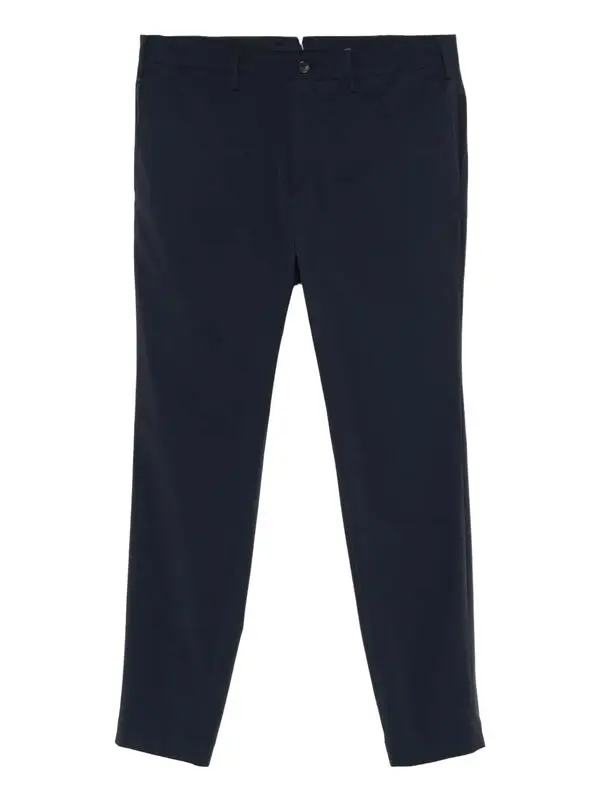 Incotex Tapered-leg Chinos With Button And Zip Closure - Navy Blue