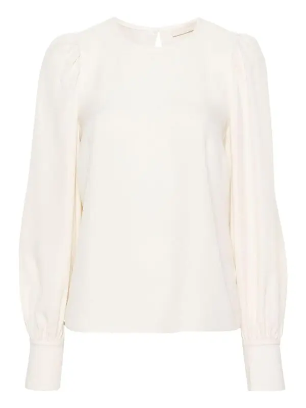 Ulla Johnson Crepe Blouse With Lantern Sleeves - White