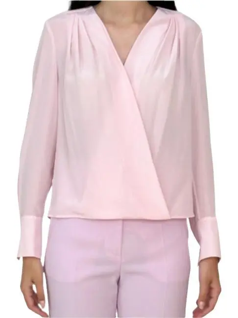 Max Mara V-neck Wrap Blouse With Cuff Buttons - Pink