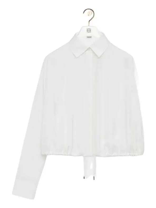 Loewe Long Sleeve Shirt With Drawstring Hem - White