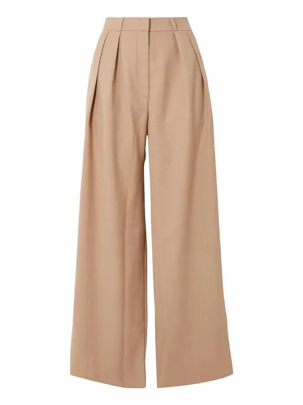 THE FRANKIE SHOP Tansy Pleated Wide-leg Trousers - Camel
