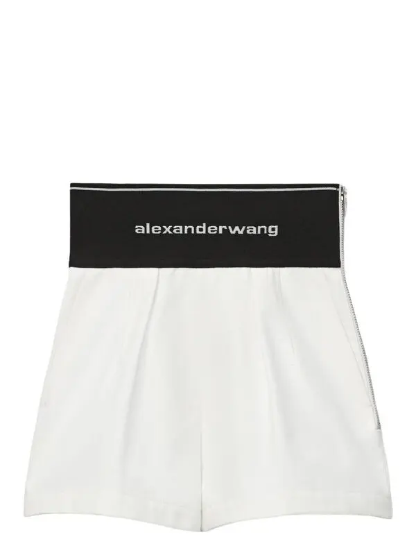Alexander Wang Logo Waistband Shorts - White
