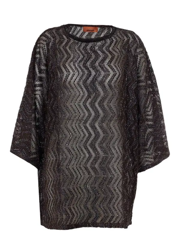 Missoni Zigzag Patterned Sequin Kaftan - Black
