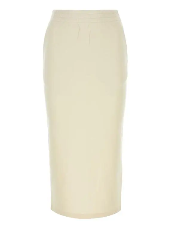 Prada Elasticated Waistband Slit-detailed Skirt - Neutral Color