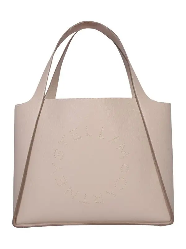 Stella McCartney Logo Studded Open-top Tote Bag - Nude