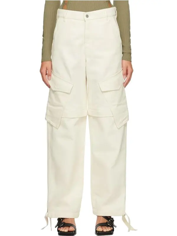 DION LEE Pocket Work Jeans - White