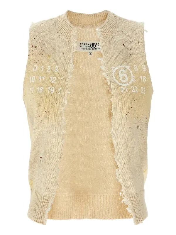 MAISON MARGIELA Numeric Distressed Vest - Nude