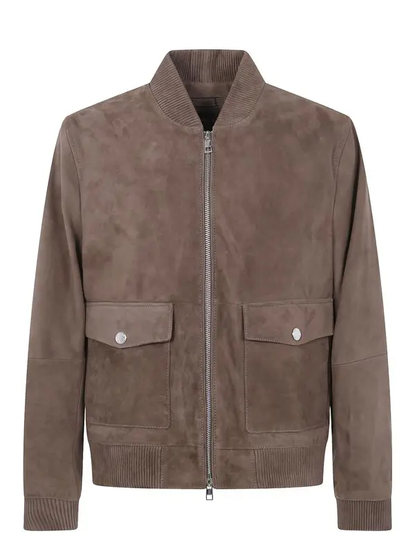 Michael Kors Suede Bomber Jacket - Chestnut