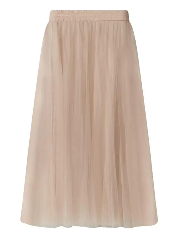 Fabiana Filippi High Waist Tulle Midi Skirt - Nude