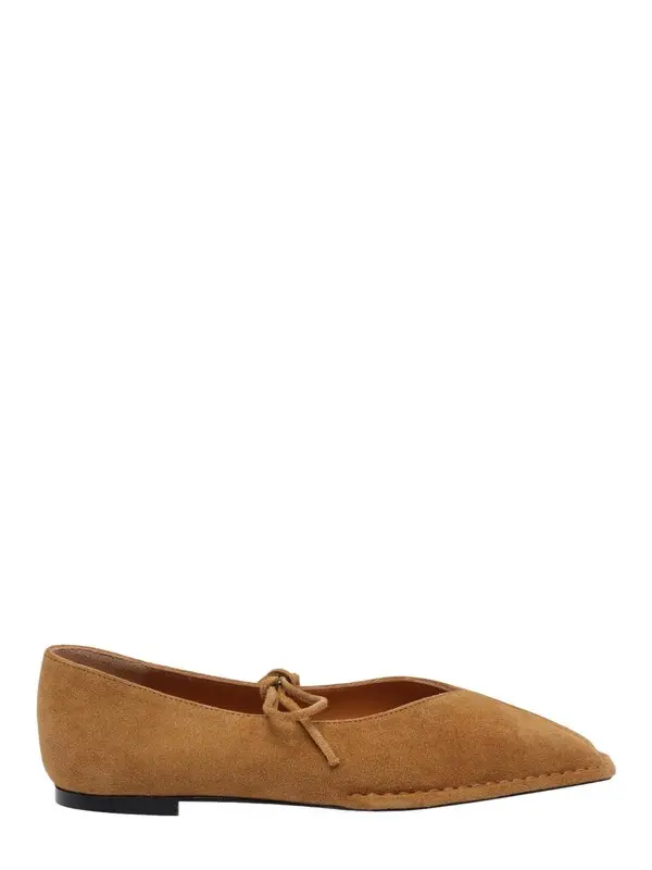 ALOHAS Sway Square-toe Ballet Flats - Brown