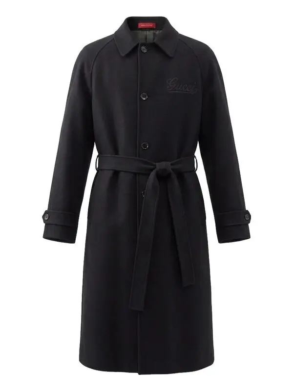 Gucci Collared Button-up Coat - Black