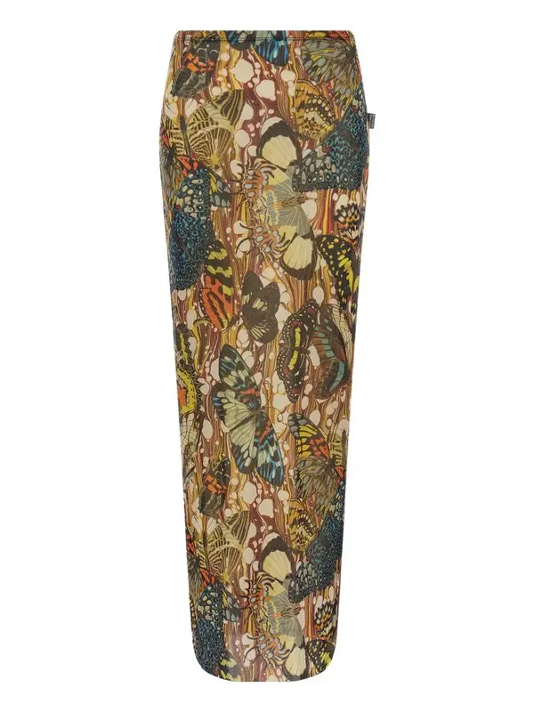 JEAN PAUL GAULTIER Re-edition Butterfly Print Midi Skirt - Multi-color
