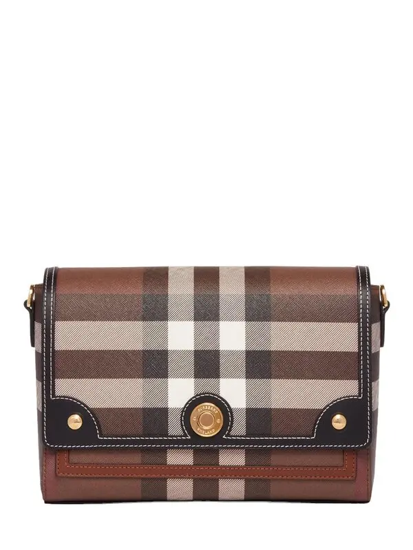 Burberry Vintage Check Foldover Top Shoulder Bag - Dark Birch Brown