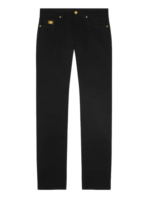 Versace Low-rise Straight-leg Jeans - Black