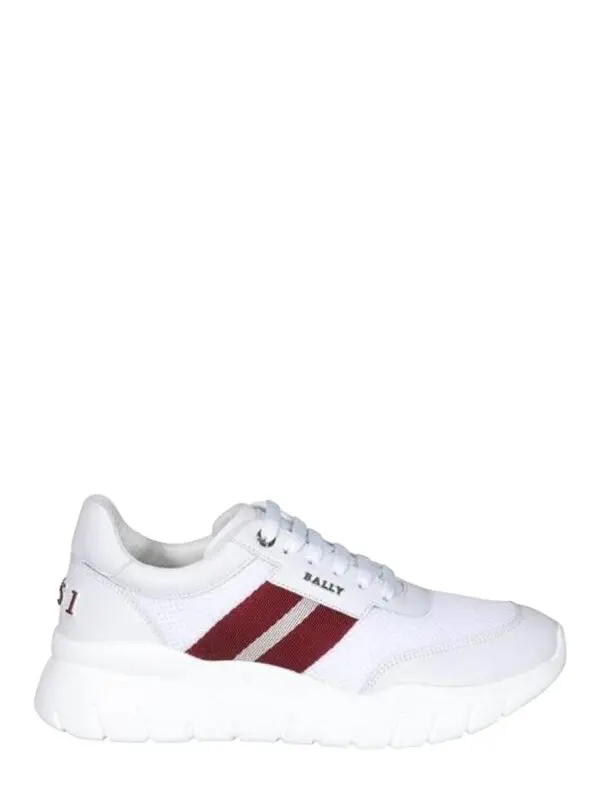 Bally Striped Casual Sports Sneakers - White
