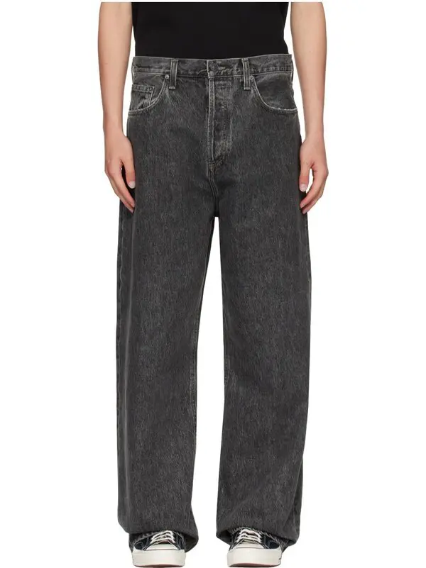 AGOLDE Grey Denim Trousers - Black