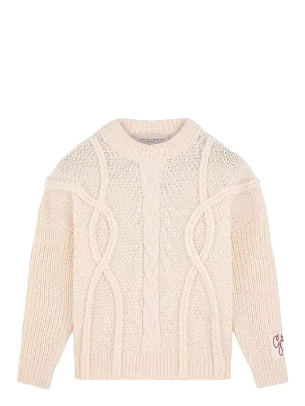 GOLDEN GOOSE Chunky Knit Crewneck Jumper - Nude