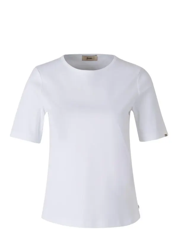 Herno Short-sleeve Crewneck T-shirt With Side Snap Detailing - White