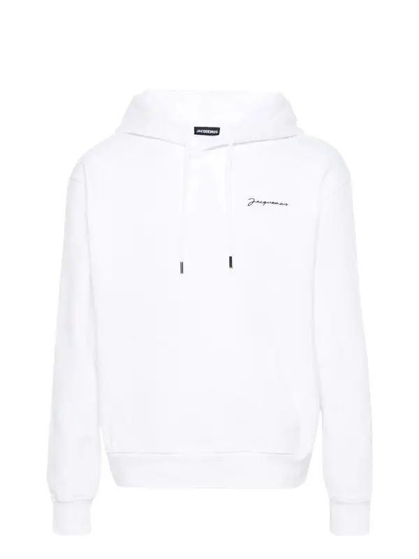 Jacquemus Embroidered Logo Hoodie - White