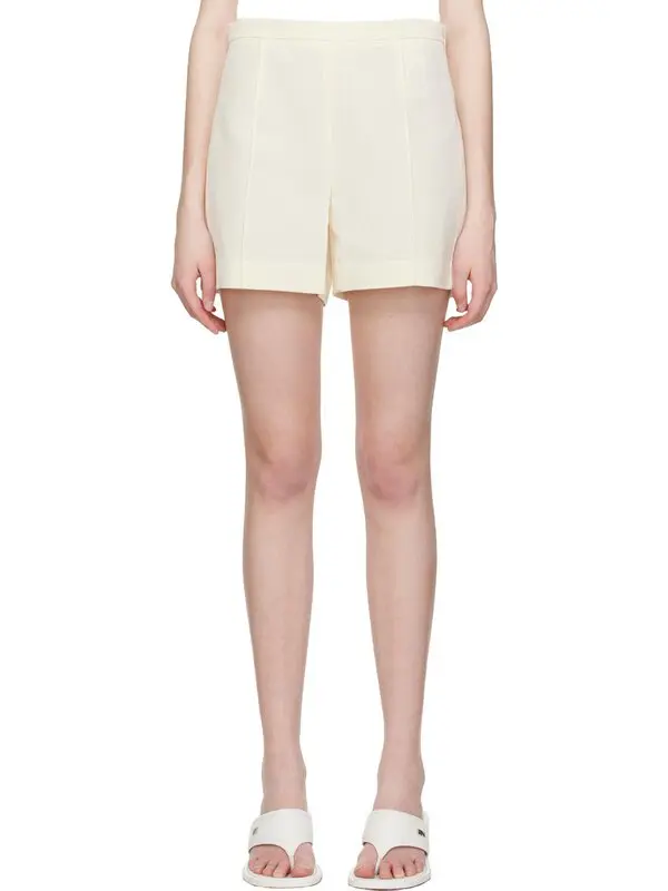 Vince High-waisted Pressed-crease Shorts - White