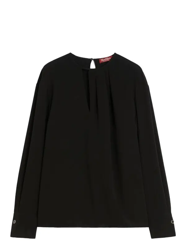 Max Mara Cady Blouse With Long Sleeves And Button Back Closure - Black