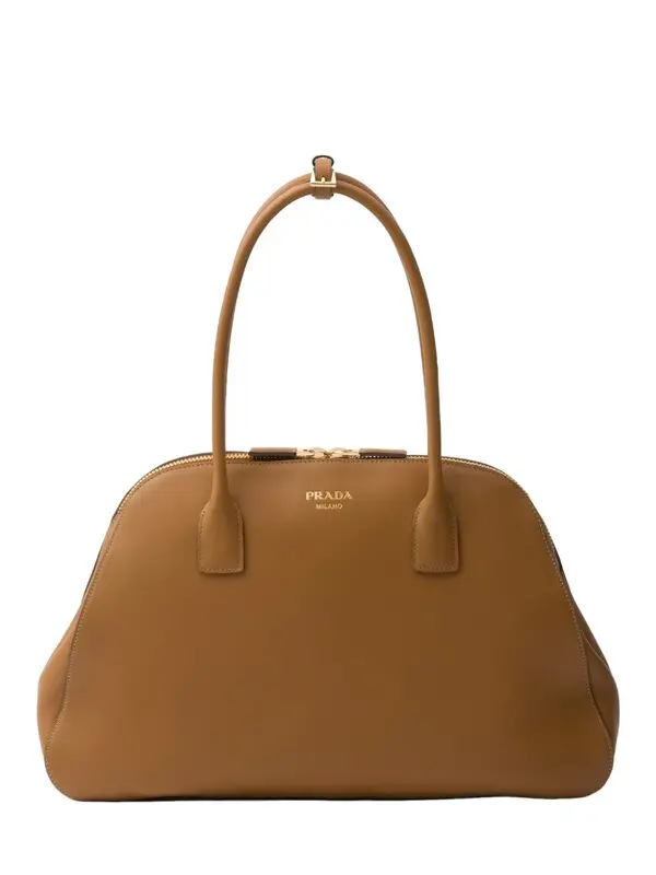 Prada Large Zipped Tote Bag - Brown