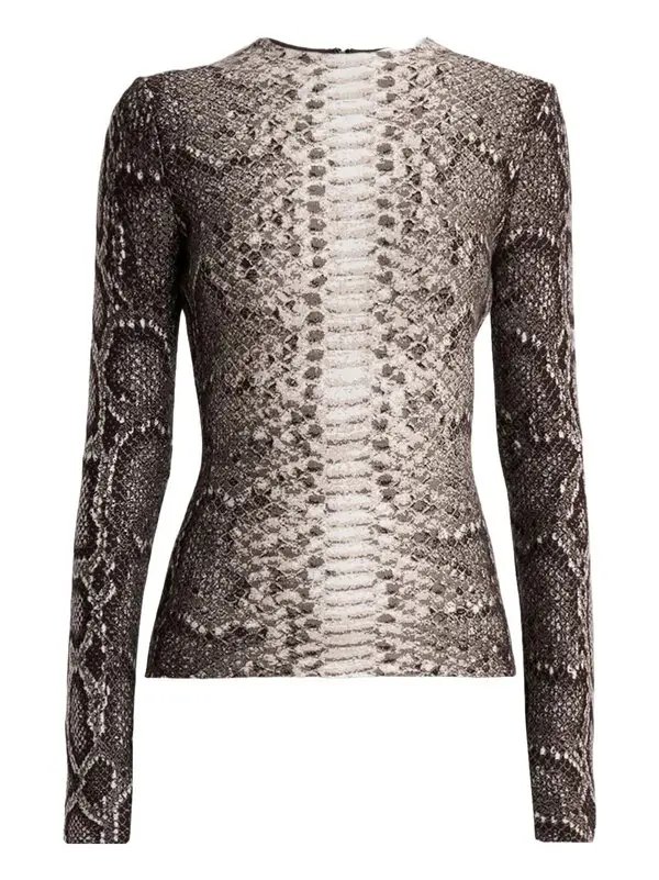 Gabriela Hearst Long-sleeved Snake Print Sweater - Grey