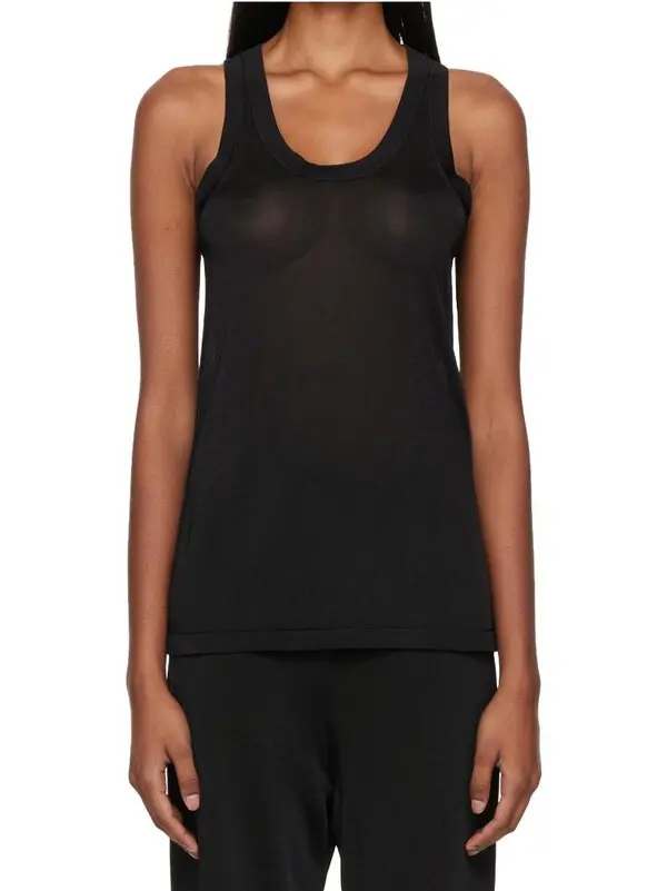 Studio Nicholson Semi-transparent Knitted Vest - Black