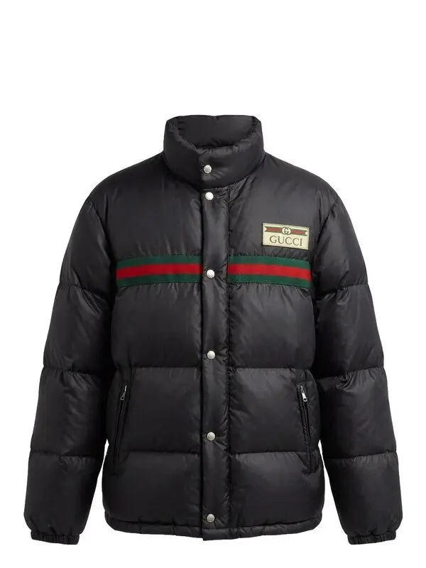 Gucci Logo-patch Padded Down Jacket - Black