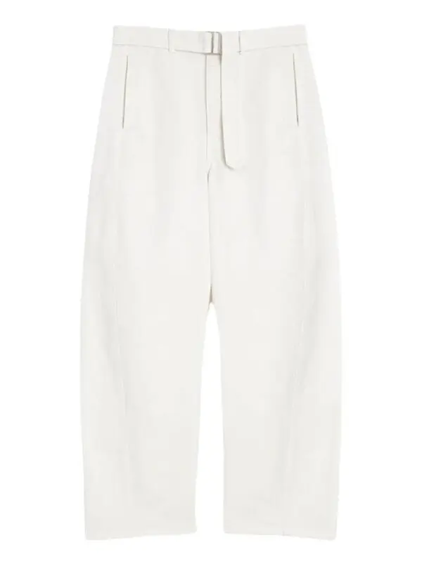 LEMAIRE Twisted Belted Straight-leg Trousers - White