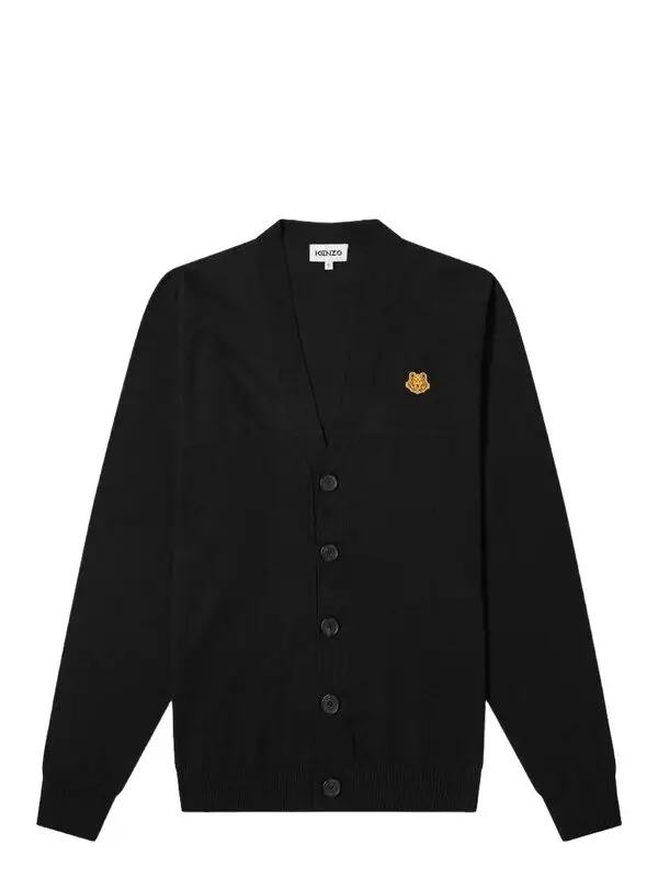 Kenzo Appliqué Cotton Cardigan - Black