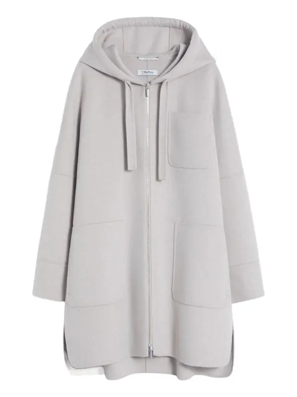 Max Mara Hooded Zip-up Coat - White