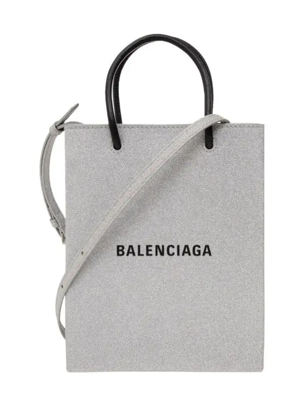 Balenciaga Blondie Glitter-embellished Shoulder Bag - Silver