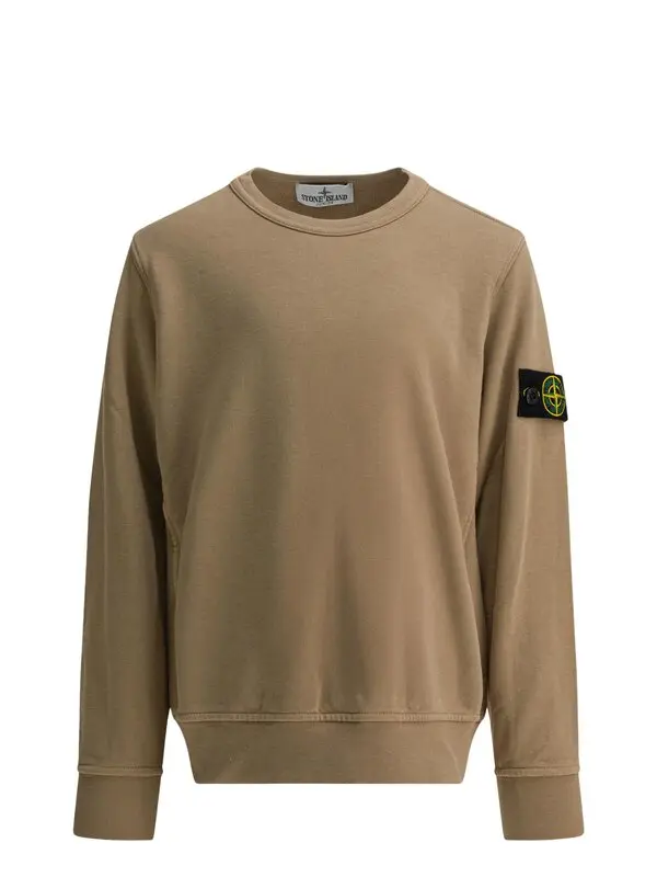 Stone Island Logo Patch Crewneck Sweatshirt - Dove-grey