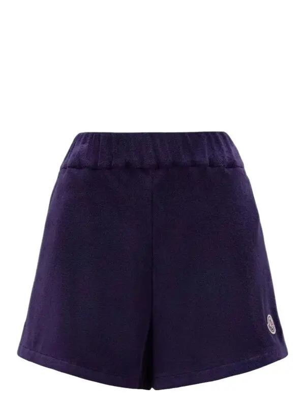 Moncler Terrycloth Shorts With Elasticated Waistband And Side Pockets - Midnight Blue