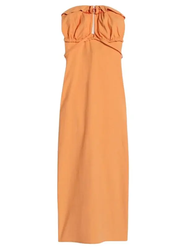 Jacquemus Lace Detail Strapless Midi Dress - Orange